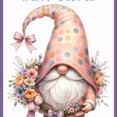 Watercolor Mothers Day Gnomes PNG Clipart Bundle of 30, Gnome Cute ...