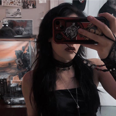 Halloween Phone Charm. Gothic. Horror. Black and White With - Etsy UK