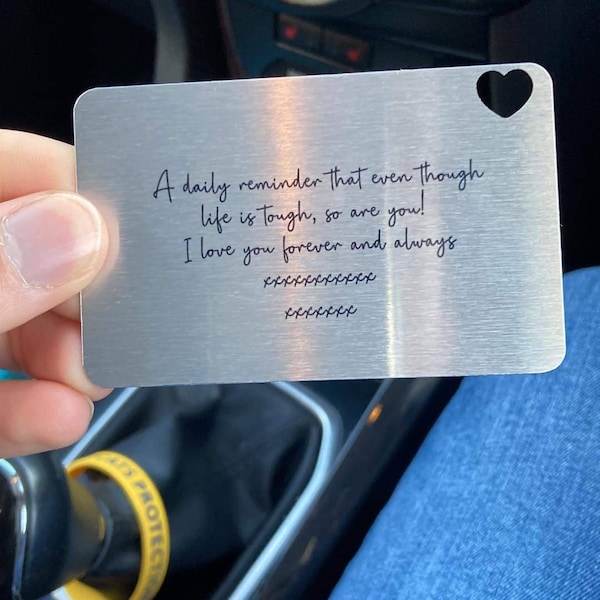 Personalised Sentimental Keepsake Wallet Card - Handwriting Font Style ...