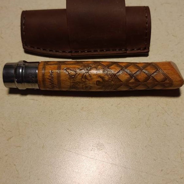 Leather Knife Sheath, Personalized Leather Sheath for Opinel Garden ...