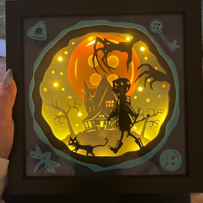 Coraline Halloween Inspired 3D Lighted Shadow Box - Etsy