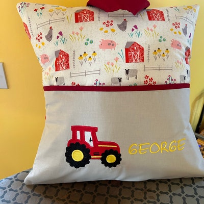 Tractor Set Embroidery Design, Tractor Applique Embroidery Design ...