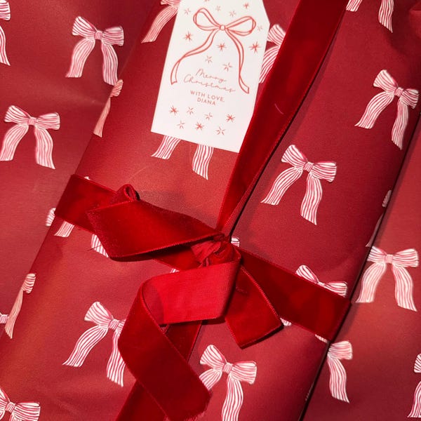 Printable Red Bow Christmas Gift Tags, Editable Template, Holiday Gift ...