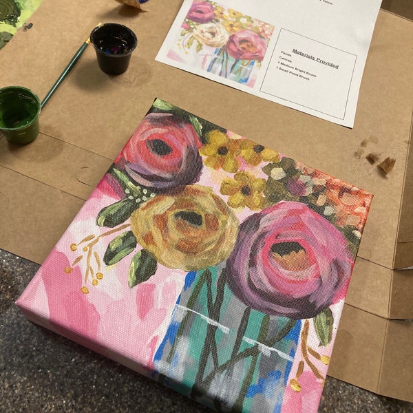 Flower Painting Kit | DIY Paint Kits | Pink Everywhere | Acrylic ...