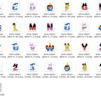 Mickey & Friends Alphabet Letters and Numbers Clip Art Pack - Etsy