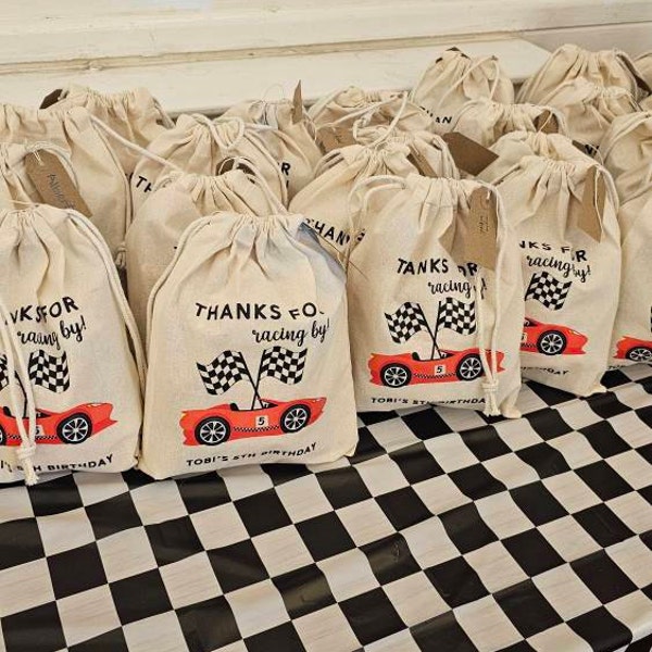 Race Car Birthday Bag - Kids Birthday Favors -customized Goodie Bag ...