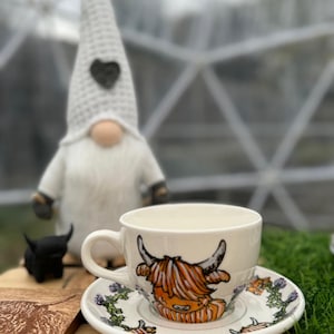 Hand Painted Thistle Tea Set, Flower of Scotland Tea Set, Thistle Tea ...