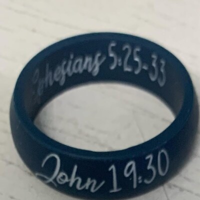 Personalized Engraved Silicone Ring 8.5MM Wedding Band for Men and ...