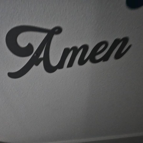 Amen Cursive Metal Wall Sign Christian Wall Art Spiritual Wall Decor ...