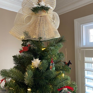 Christmas Tree Topper Raffia Angel Tree Topper Cream & | Etsy