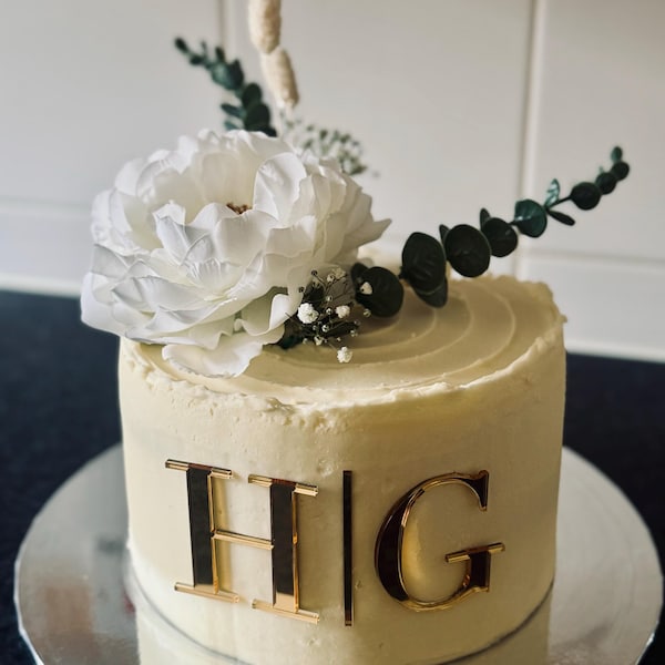 Acrylic Wedding Cake Monogram Personalisation- Cake Topper- Wedding ...
