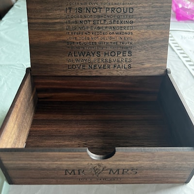 Custom Personalized Wooden Keepsake Box Wedding Card Box - Etsy