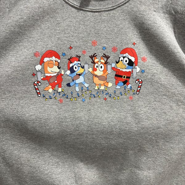 Christmas Bluey DTF, Bluey Ready to Press, Bluey Dog DTF Transfer ...