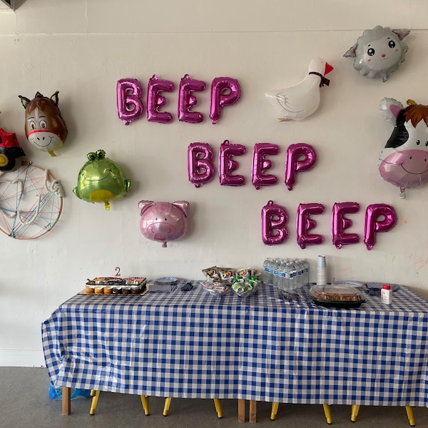 Beep Beep Beep Blue Letters Little Truck Birthday Sheep Pig Toad Cow ...