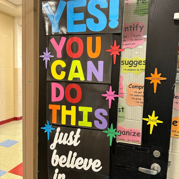 YES YOU CAN School Door Decoration Teacher Appreciation Classroom ...