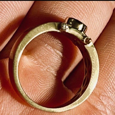 Ruby Mens Solitaire Ring in Gold, Mens Wedding Band Ring, Gold Pinky Ring Men, Fantasy Mens Ruby ...