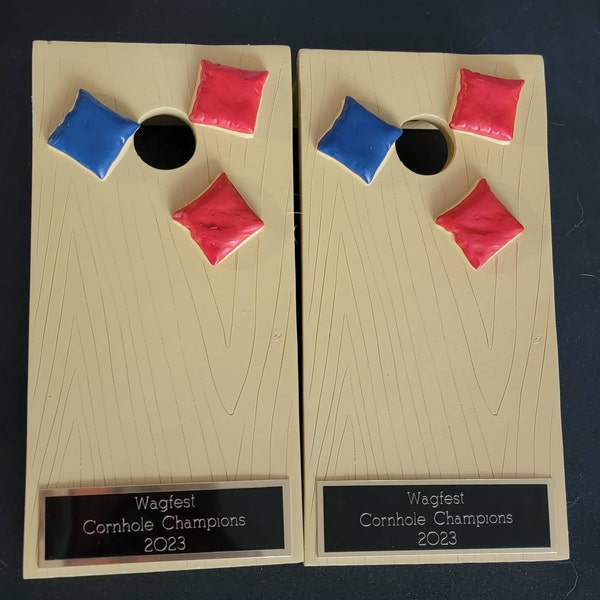 Corn Hole Resin Trophy Bean Bag Toss Trophy Award - FREE ENGRAVING - Etsy