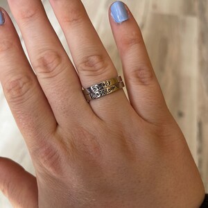 Engraved Stacking Ring Custom Silver Stainless Steel | Etsy