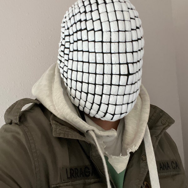 Famous Rapper Mask Night Mask Covered in Silver Jewel Pieces Full Face ...