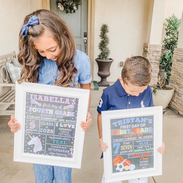 Unicorn First Day of School Sign, Back to School Sign, First Day of ...