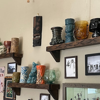 Witco Style Carved Wood Tiki Shelf Display Wall Unit - Etsy