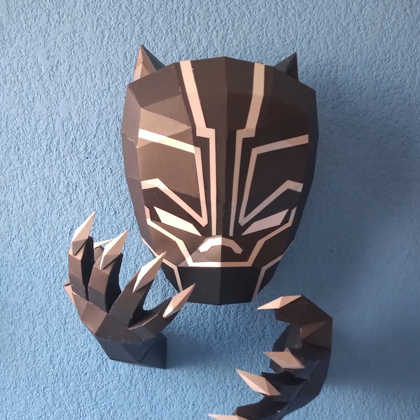 Black Panther Papercraft Template – 3D DIY Wall Art – Instant Download ...