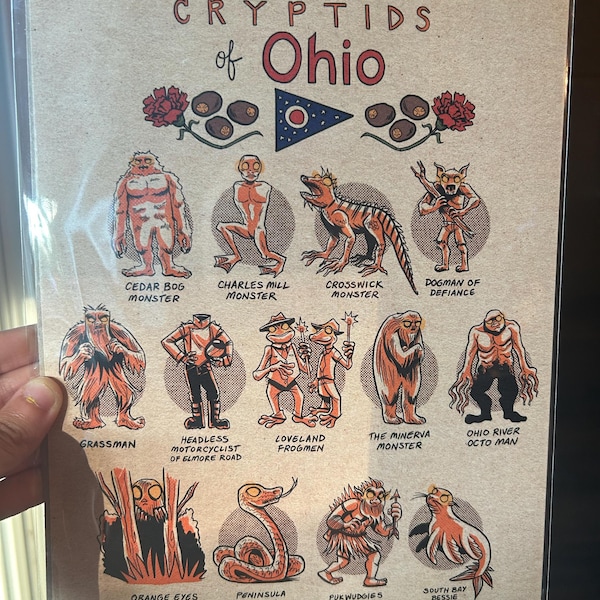 Famous Cryptids of Pennsylvania Print - Etsy