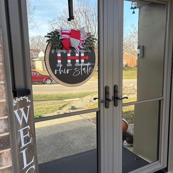 Ohio State Door Hanger | Ohio State Buckeyes | Ohio State Wreath ...