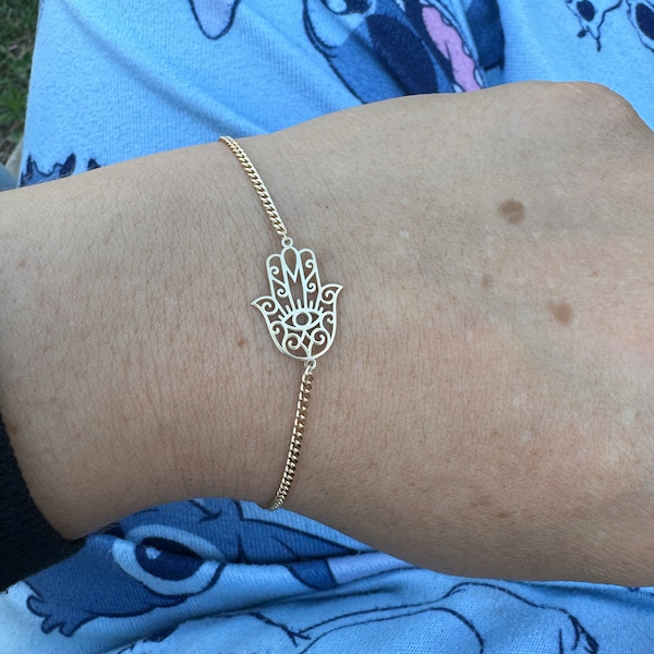 18k Gold Hand of God Bracelet,custom Hamsa Bracelet,jewish Jewelry ...
