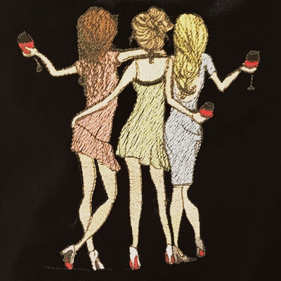 Girls Embroidery Design Girlfriends and Party Motif Pattern - Etsy Canada