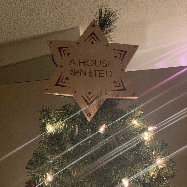 Star of David Tree Topper A House United™ Jewish Christmas Chanukah ...