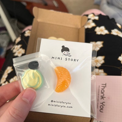 Mandarin Orange Pin Peeled Tangerine Pin Orange Brooch 3D Clementine ...