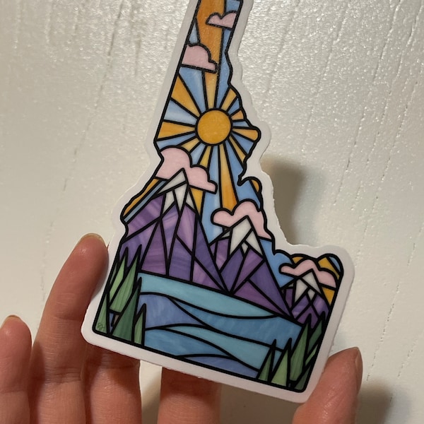 Idaho Falls Sticker, Stained Glass Idaho Falls Vinyl Sticker, Idaho ...