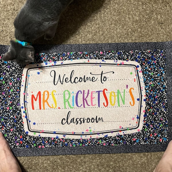Custom Teacher Welcome Mat, Personalized Classroom Doormat, Back to ...