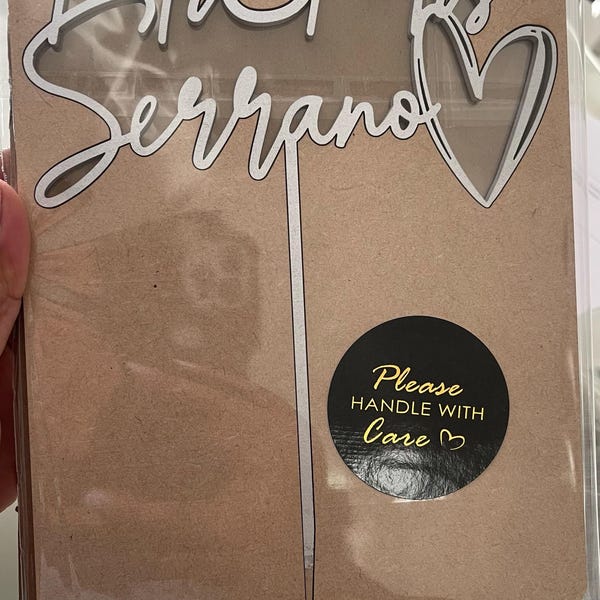 Personalized Script Wedding Cake Topper, Custom Cake Toppers for ...