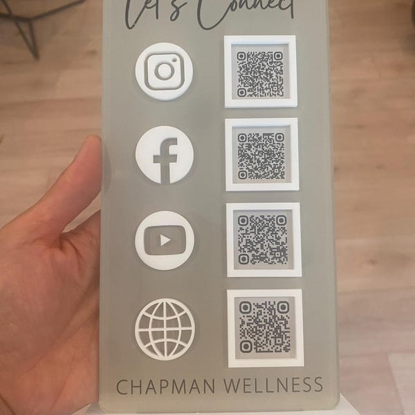 QR Code / 2 Codes / Social Media Sign / QR Code Sign / SIZE 4.5x5.25 - Etsy