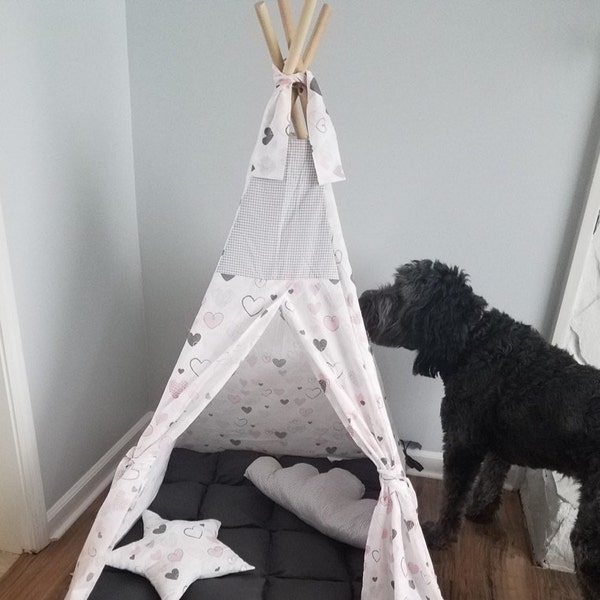 Teepee for Kids Customized From Cotton Plain Gray, Teepee Tent for ...