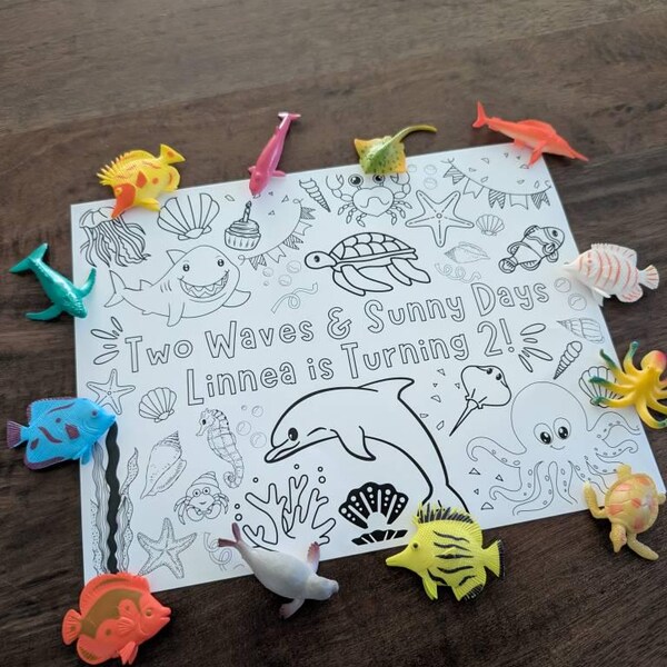 Under the Sea Birthday Coloring Page | Birthday Activity | Birthday ...