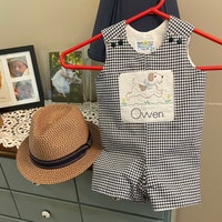 Boys Summer Jon Jon Outfit Reversible Gingham and Seersucker - Etsy