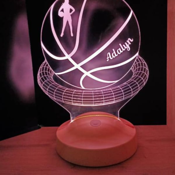 Basketball Personalized 3D Lamp, Custom Basketball With Name ...