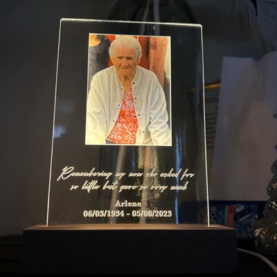 Custom Personalized Photo LED Wood Stand Room Night Light up Table Lamp ...