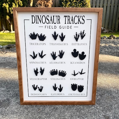 Dinosaur Tracks Field Guide Sign SVG, Nursery Decor, Kids Room Decor ...