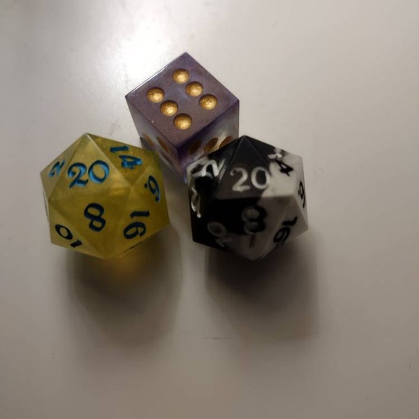 Red & Blue Dice - 7 Piece Handmade Crystal Dice Set - Sharp Edge - Etsy