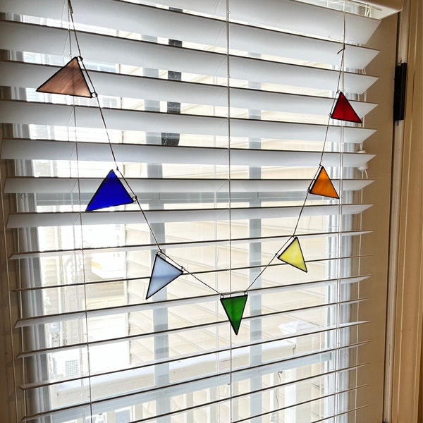 Stained Glass Rainbow Bunting Suncatcher - Etsy