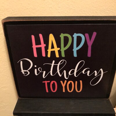 HAPPY BIRTHDAY Wood Block Sign / Kid's Birthday Party Home - Etsy