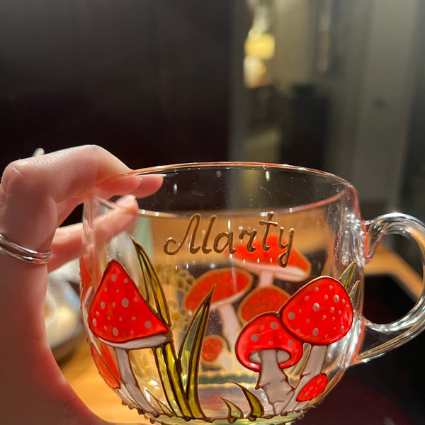 Handmade Toadstool Mug: Personalized Mushroom Tea Cup, Mycologist Gift ...