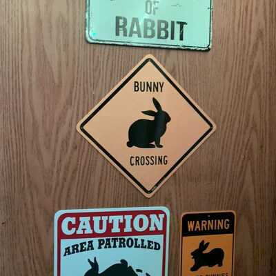 Warning, Guard Bunnies on Duty Novelty Rabbit Sign, Aluminum, 6x9 ...