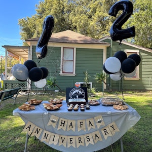 Happy Anniversary Burlap Banner, 50th Anniversary Party Decorations ...