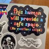 This Human Will Provide A Safe Space Waterproof Sticker, Ally Stickers ...