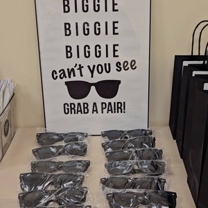 NOTORIOUS ONE Birthday Sign Biggie Party FAVORS Sunglasses Hip Hop ...